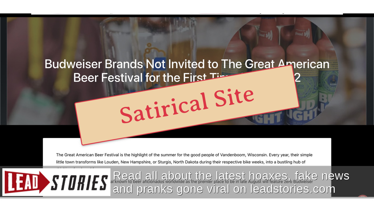 Fact Check: NO Evidence 'Budweiser Brands' Were Not Invited To Great ...
