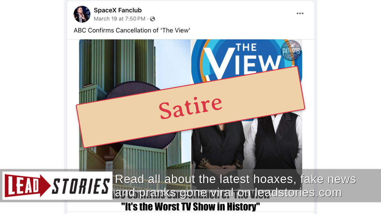 Fact Check: ABC Did NOT Confirm That 'The View' Is Canceled In March ...