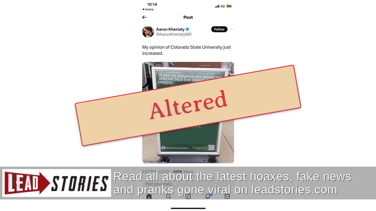 Fact Check: 'Free Speech' Sign On Campus Did NOT Say 'You're Not Ready ...