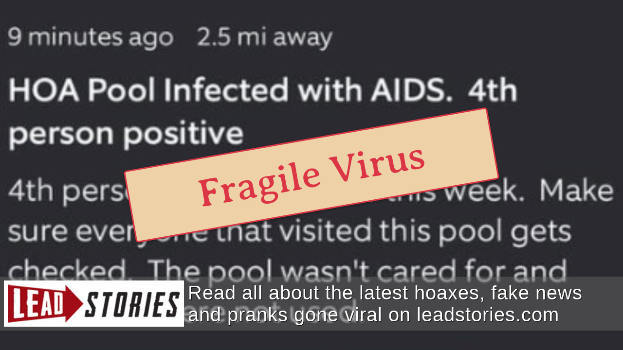 Fact Check: Using Communal Swimming Pool CANNOT Cause HIV Infection ...