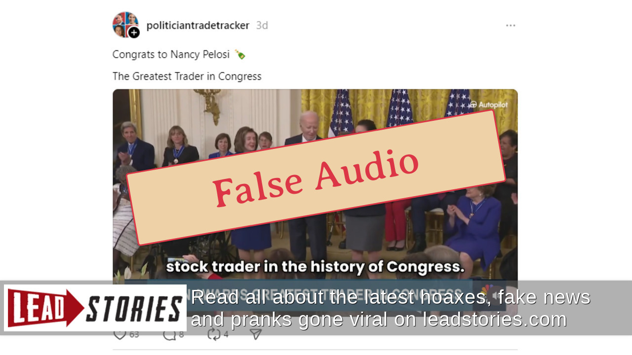 Fact Check: Nancy Pelosi Was NOT Awarded 'Greatest Trader In Congress ...