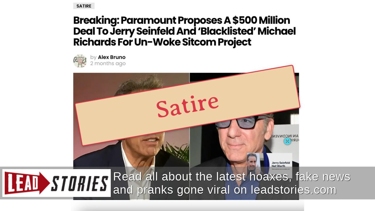 Fact Check: Paramount Did NOT Offer Jerry Seinfeld, Michael Richards ...