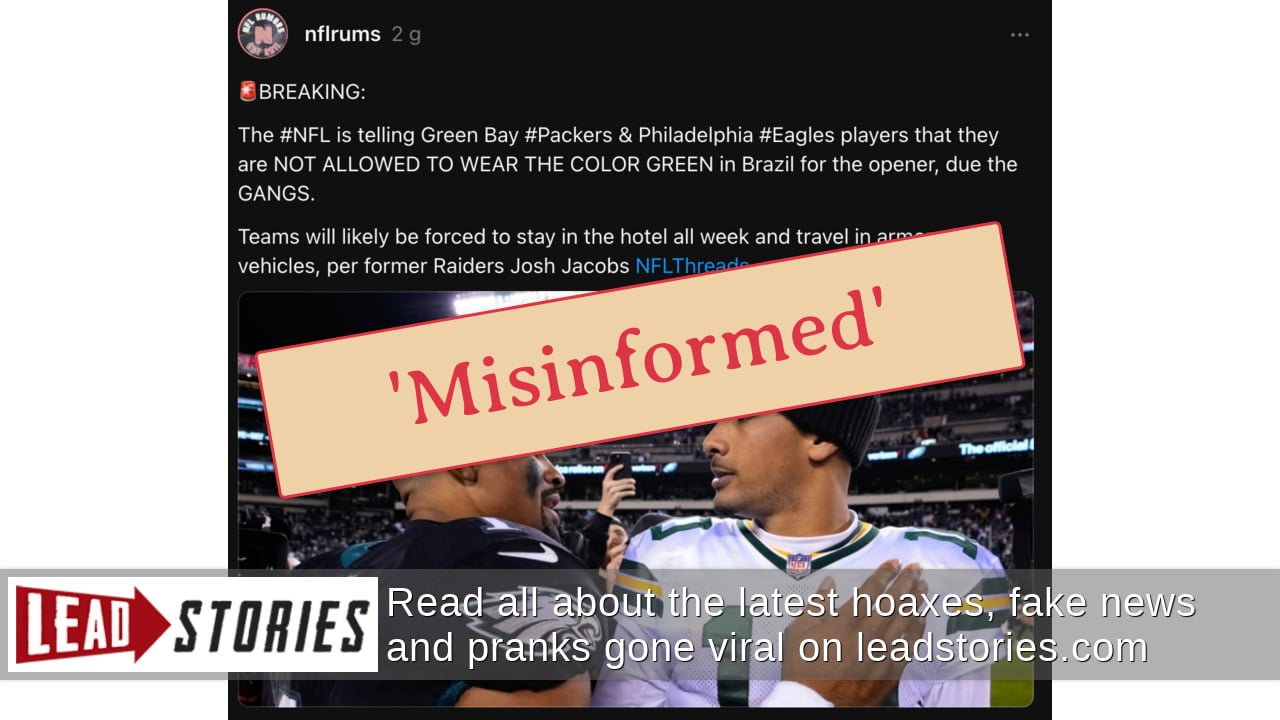 Fact Check: NFL Did NOT Tell Green Bay Packers, Philadelphia Eagles ...