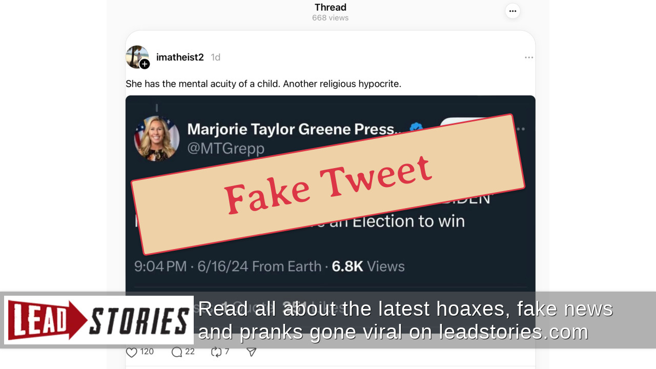Fact Check: Marjorie Taylor Greene Did NOT Tweet 'Everyone Needs To Buy ...