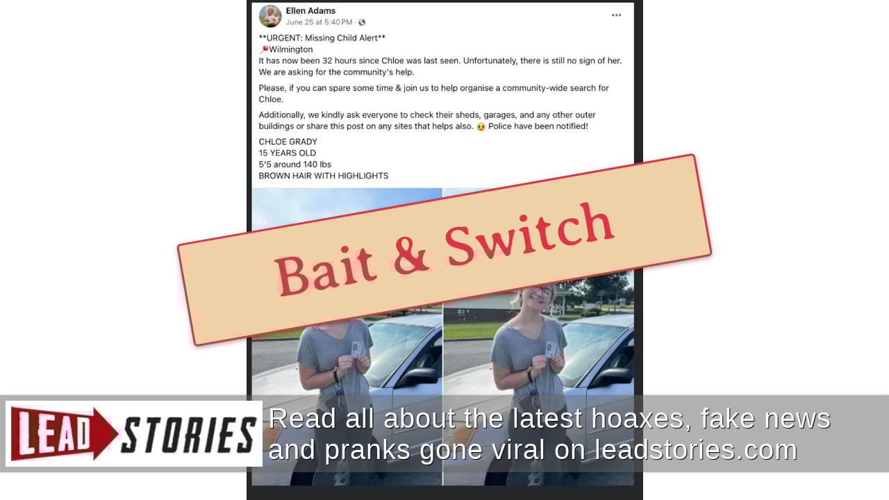 Fact Check: 'Missing Child' Post Is NOT Current -- It's Ruse For Real ...