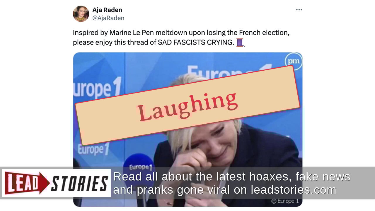 Fact Check: Image Does NOT Show Le Pen Crying After Losing 2024 French ...