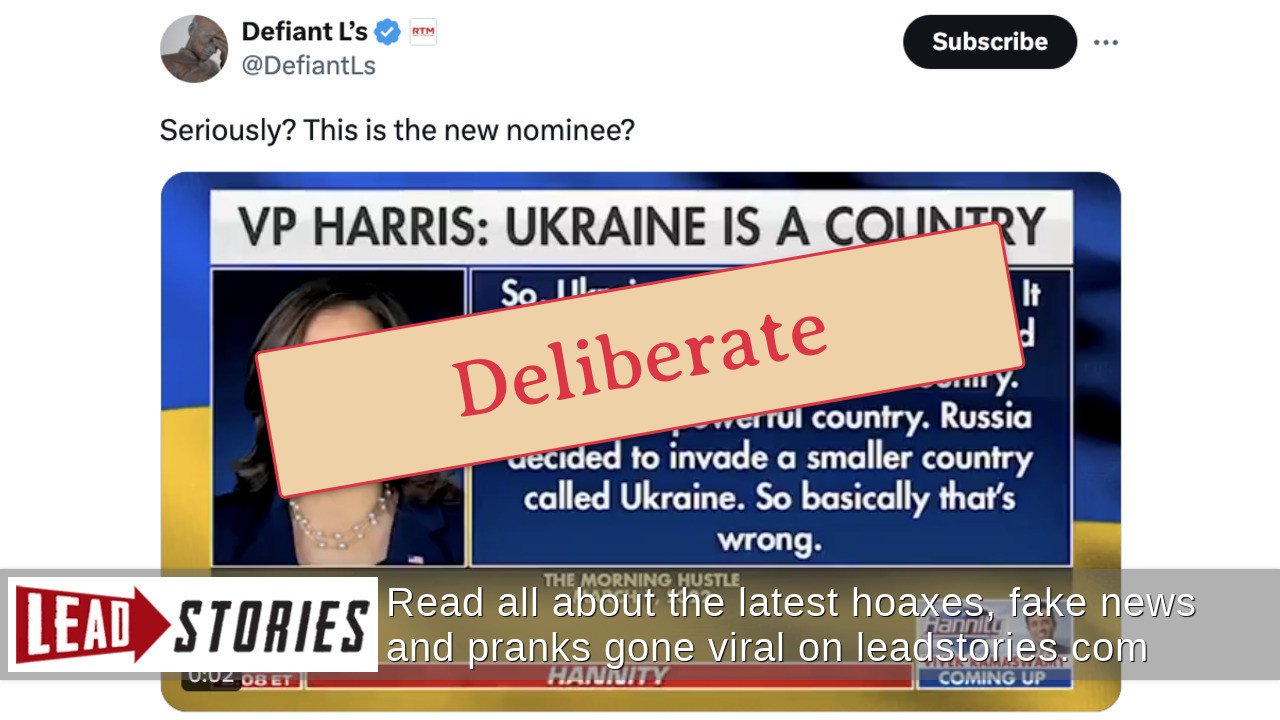 Fact Check: Kamala Harris Said 'Ukraine Is A Country In Europe' In ...