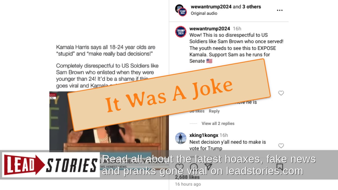 Fact Check Kamala Harris Did Not Seriously Call 18 To 24 Year Olds