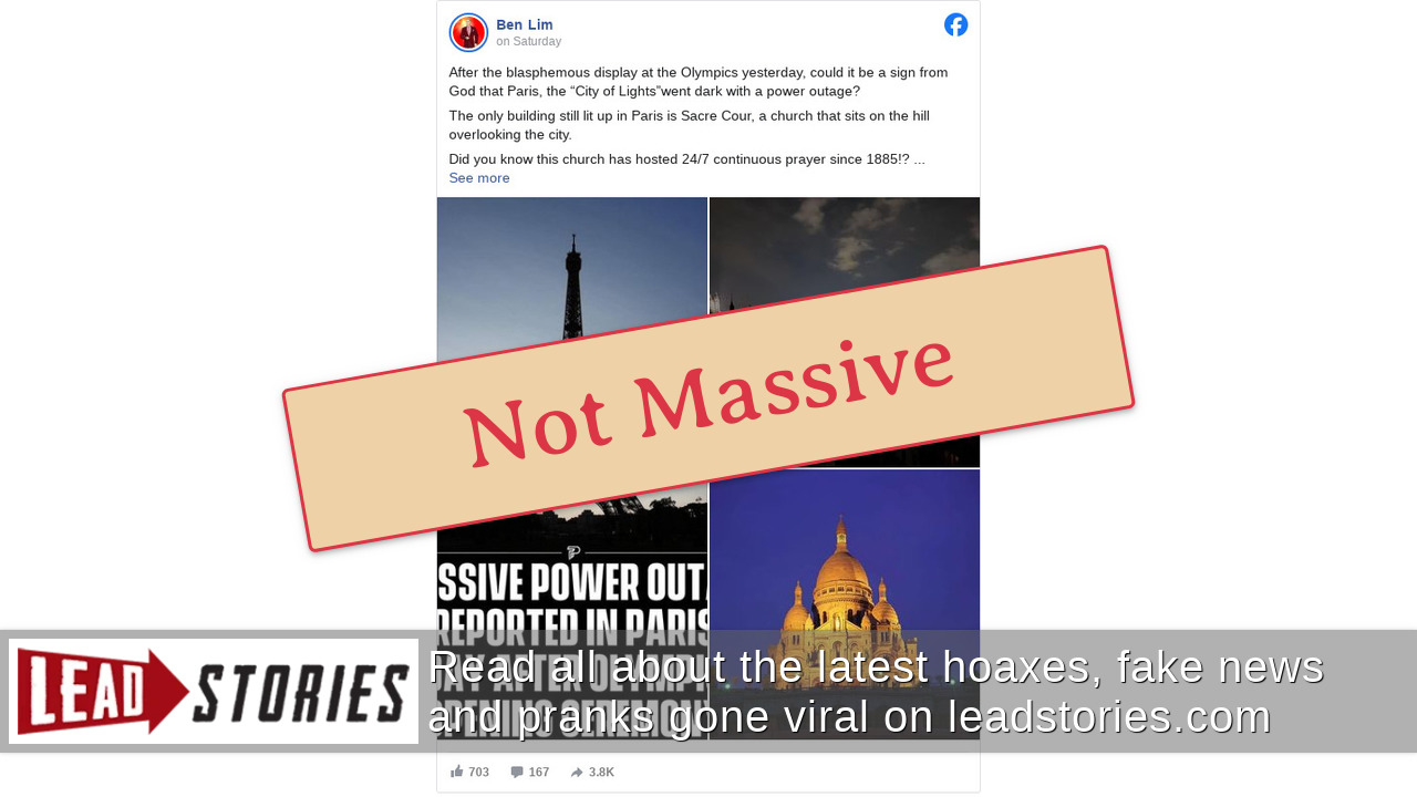 Fact Check: Power Outages In Paris Day After Olympics Opening Ceremony ...