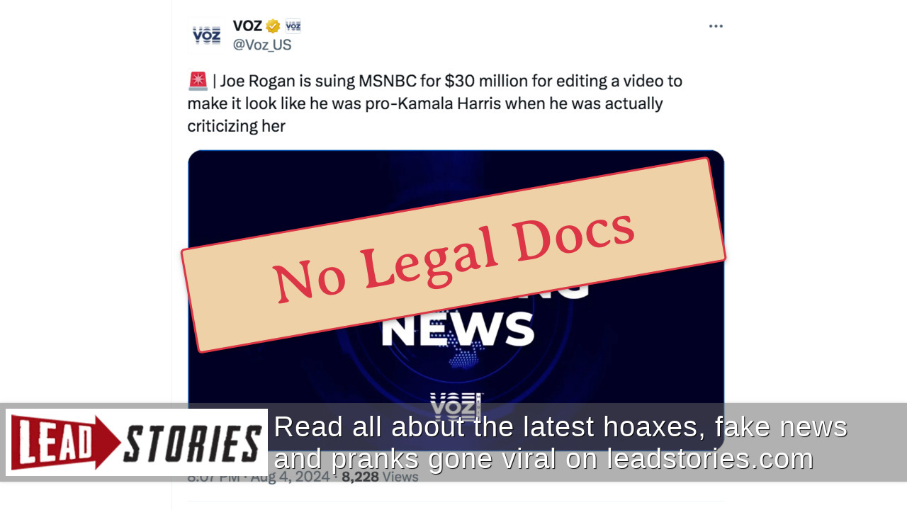 Fact Check: NO Evidence Joe Rogan Is Suing MSNBC For $30 Million For A ...