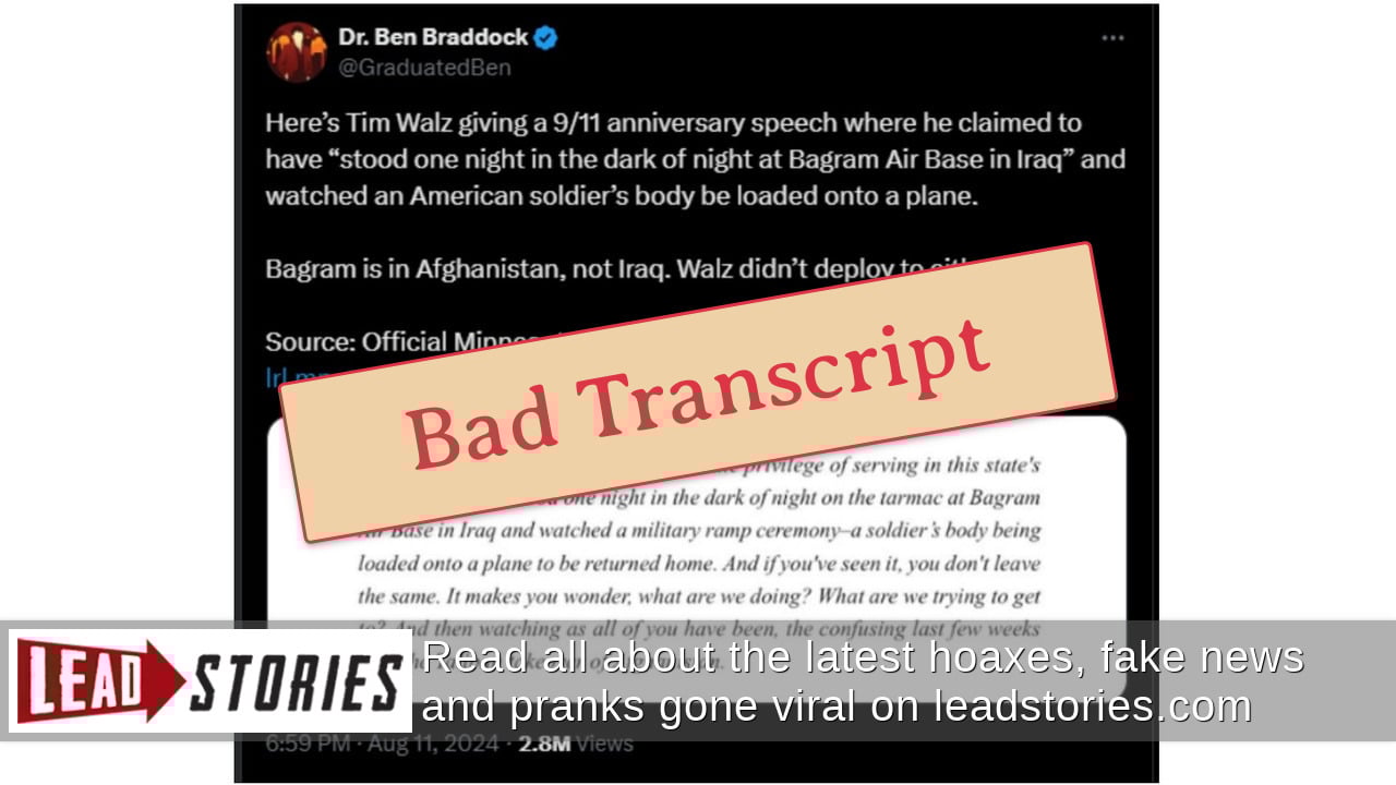 Fact Check: Tim Walz Did NOT Give A Speech Claiming He Saw A Soldier's ...