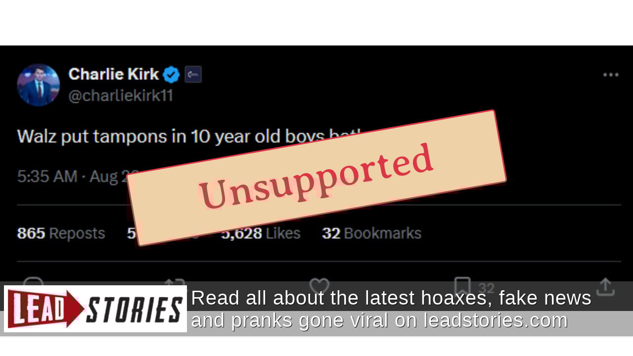 Face Check: NO Evidence that Gov. Tim Walz 'Put Tampons In 10 Year Old ...