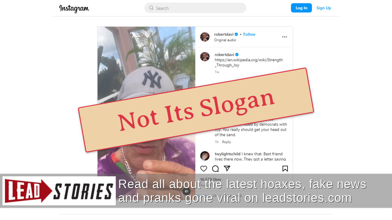 Fact Check: Democratic Party Has NOT Used 'Strength Through Joy' -- A ...