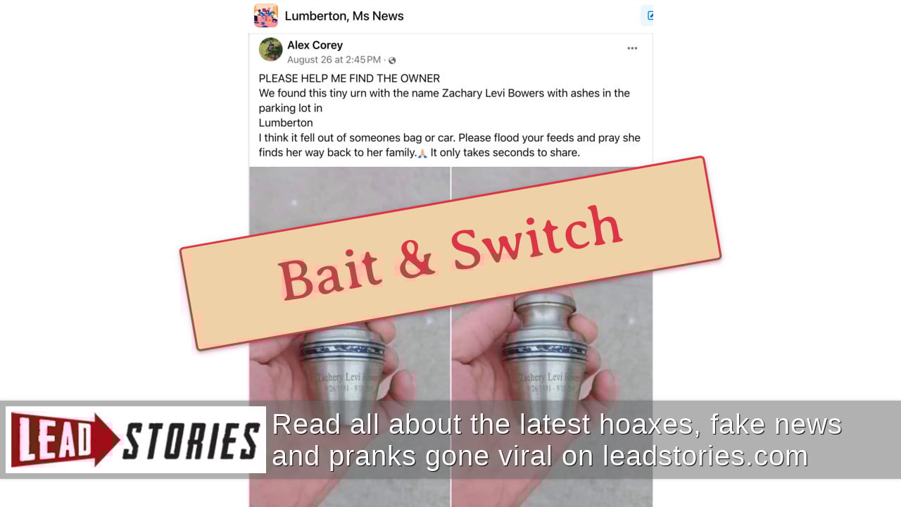Fact Check: Fake Social Media Posts NOT Concerned Over Urn Marked ...