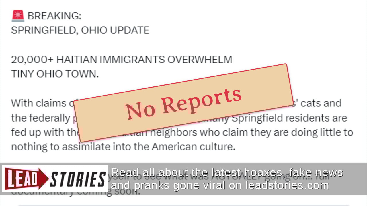Fact Check: NO Evidence Haitian Immigrants In Springfield, Ohio, Are ...