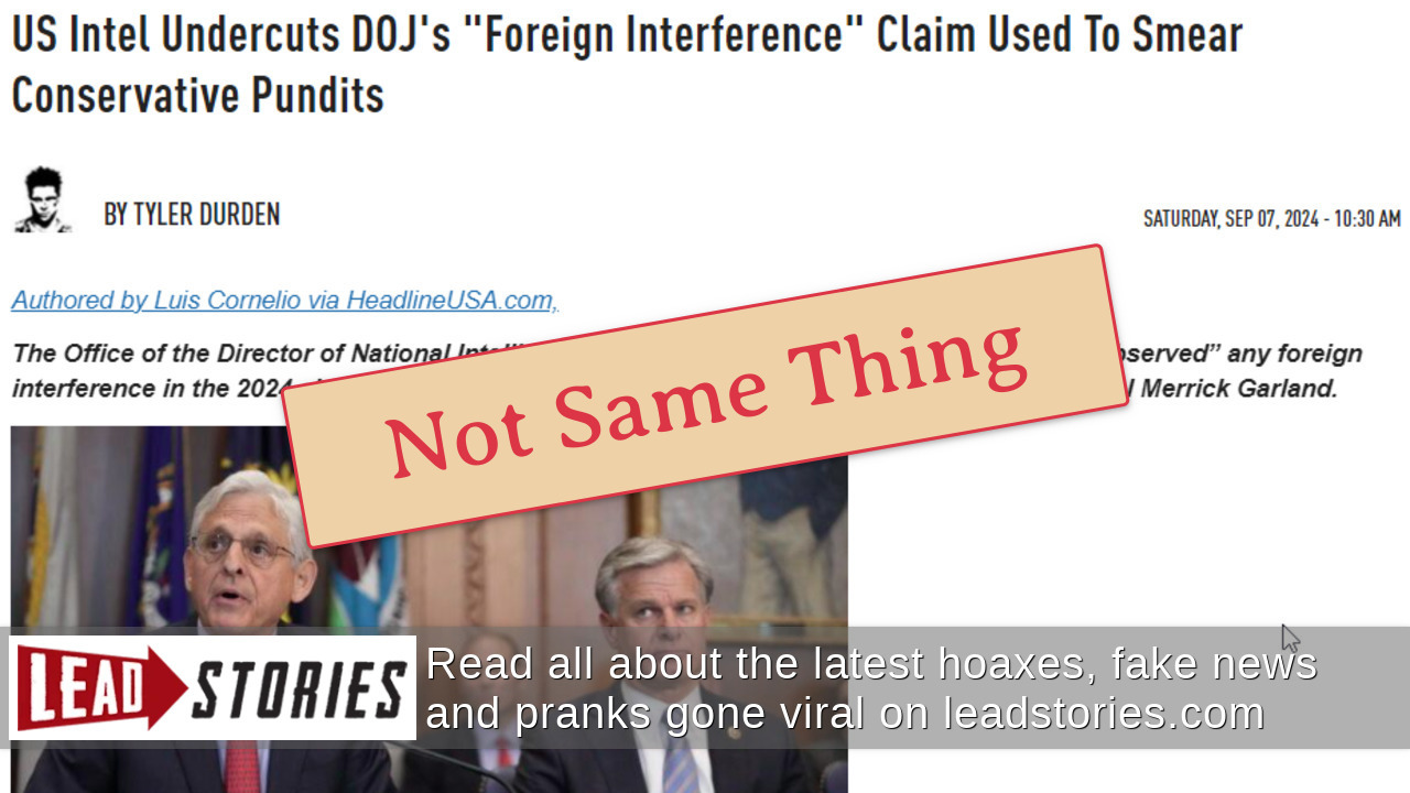 Fact Check: US Intelligence Does NOT Undercut DOJ With 'No Foreign ...
