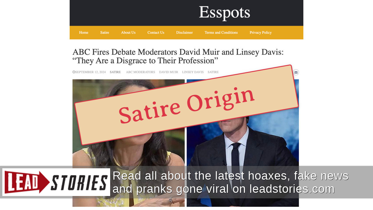 Fact Check: NO Evidence ABC Fired Presidential Debate Moderators David Muir And Linsey Davis ...