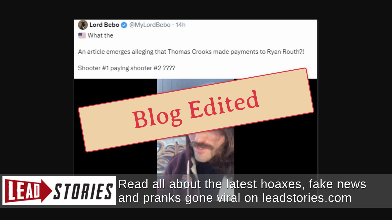 Fact Check: Blog Post Does NOT Prove Thomas Matthew Crooks Made ...