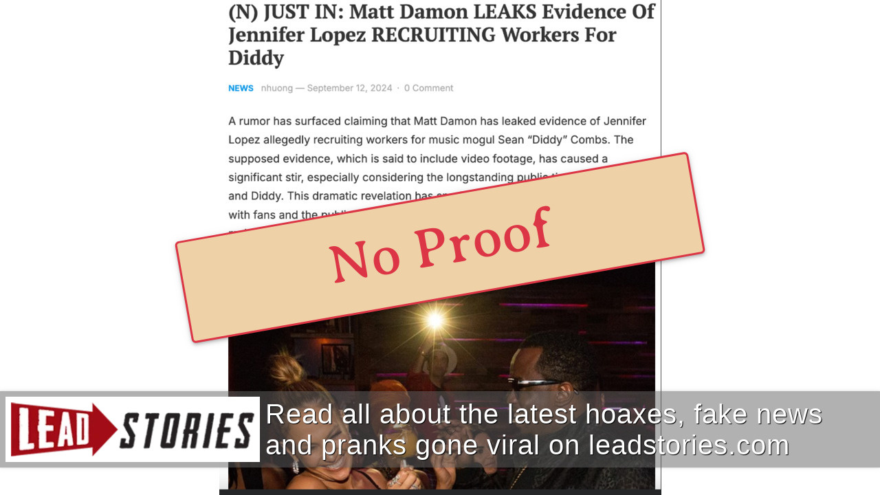 Fact Check: NO Evidence Matt Damon Said Jennifer Lopez Was Involved In ...