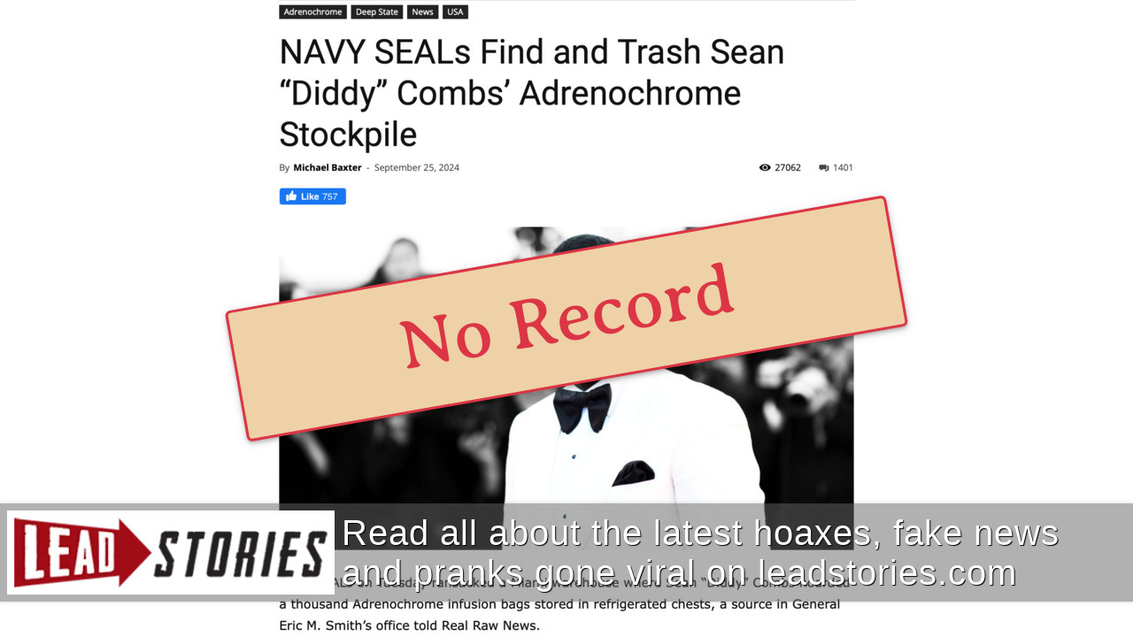 Fact Check: NO Evidence Navy SEALs Seized Sean 'Diddy' Combs ...