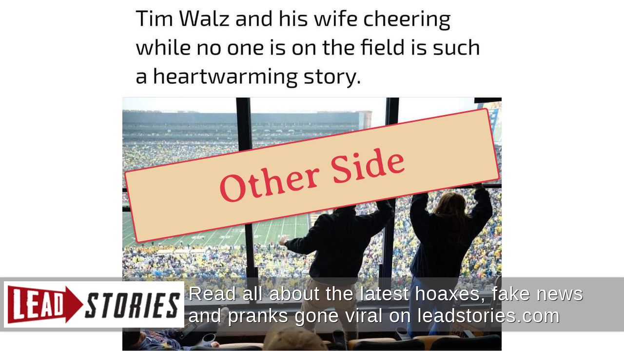 Fact Check: Photo Does NOT Show Tim Walz, Wife Cheering While 'No One ...