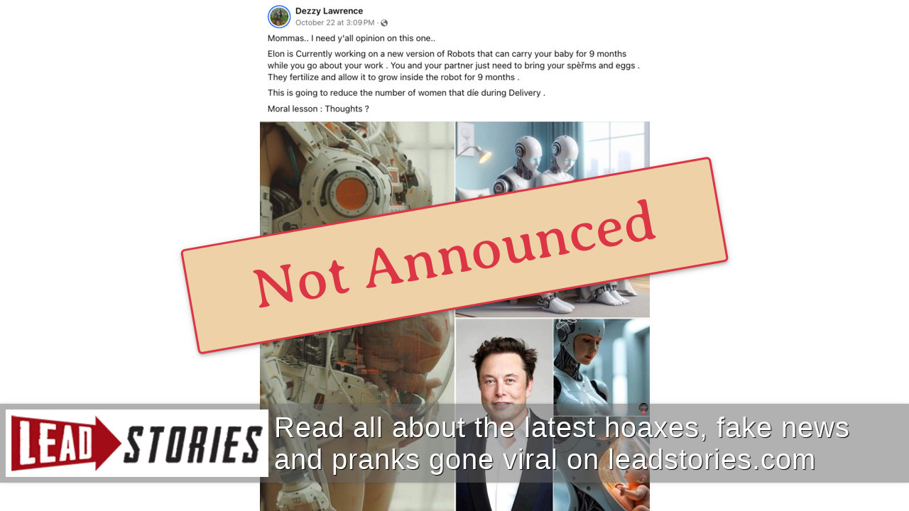 Fact Check: NO Evidence Elon Musk Is Developing Robots That Can 'Carry ...