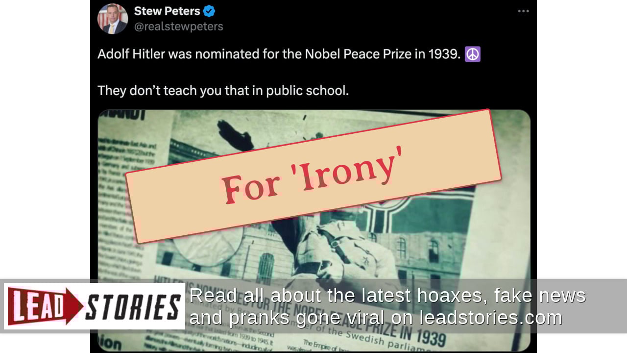 Fact Check: 1939 Nobel Peace Prize Nomination For Hitler Was NOT ...