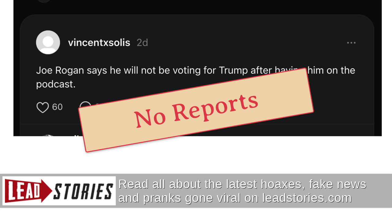 Fact Check: NO EVIDENCE Joe Rogan Said Between October 25 and November ...