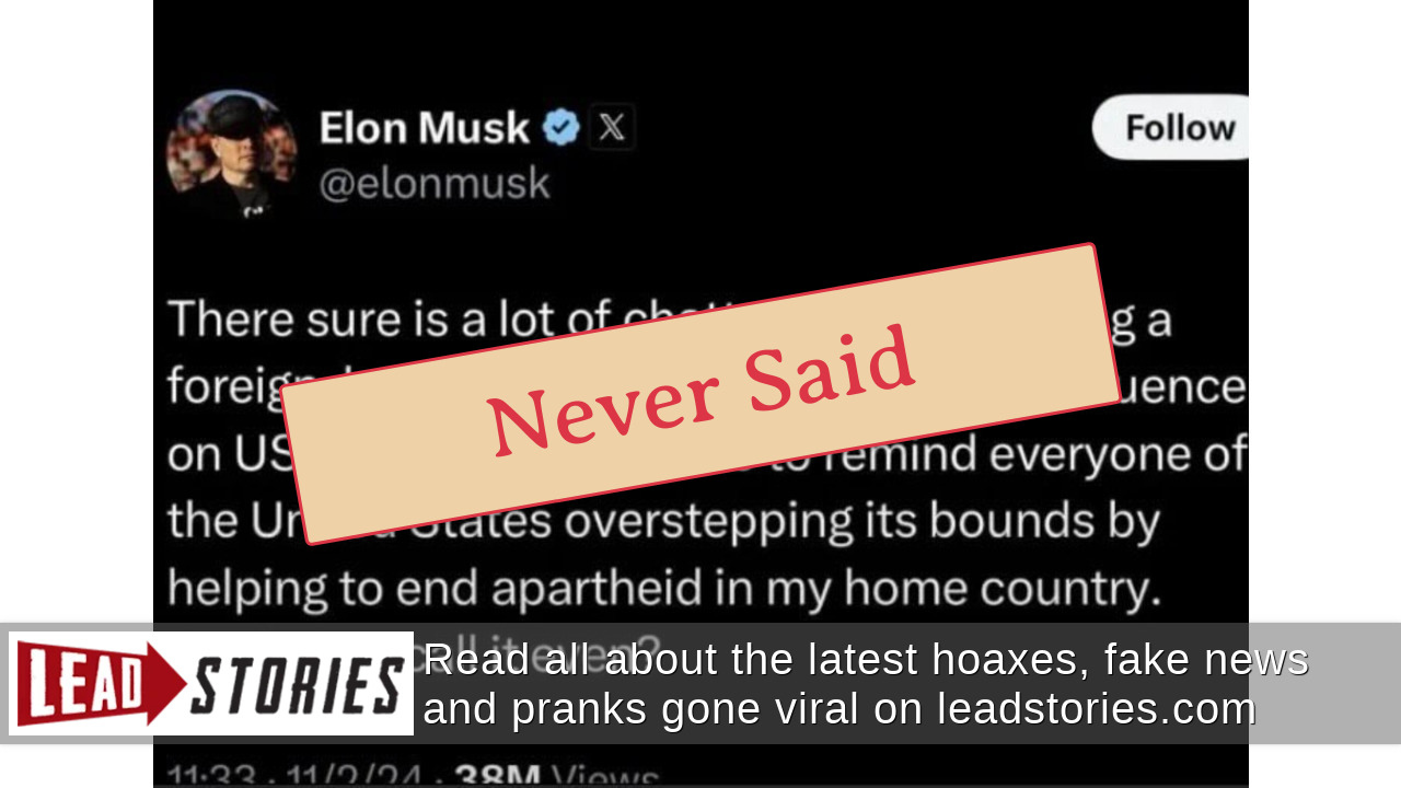 Fact Check: NO Record Elon Musk Posted That US Overstepped By Ending ...