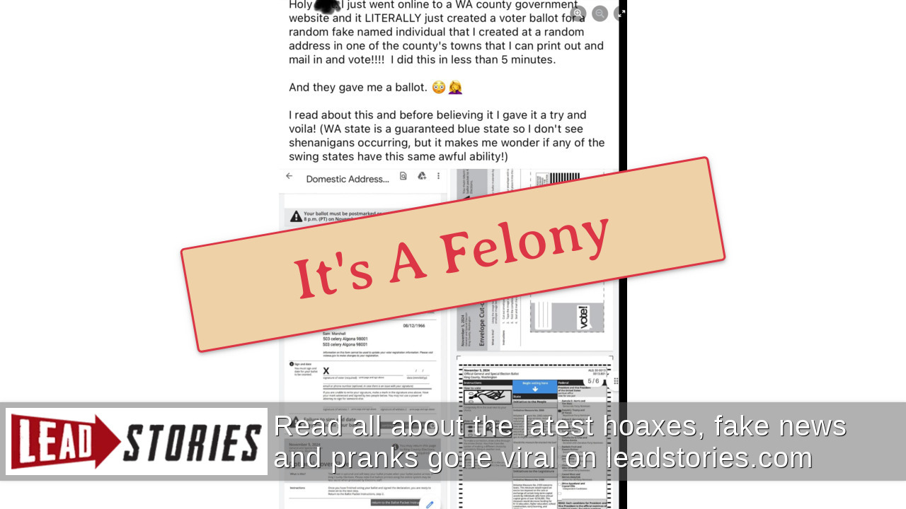 Fact Check: A Person CANNOT Vote In Washington State Using Fake Name ...