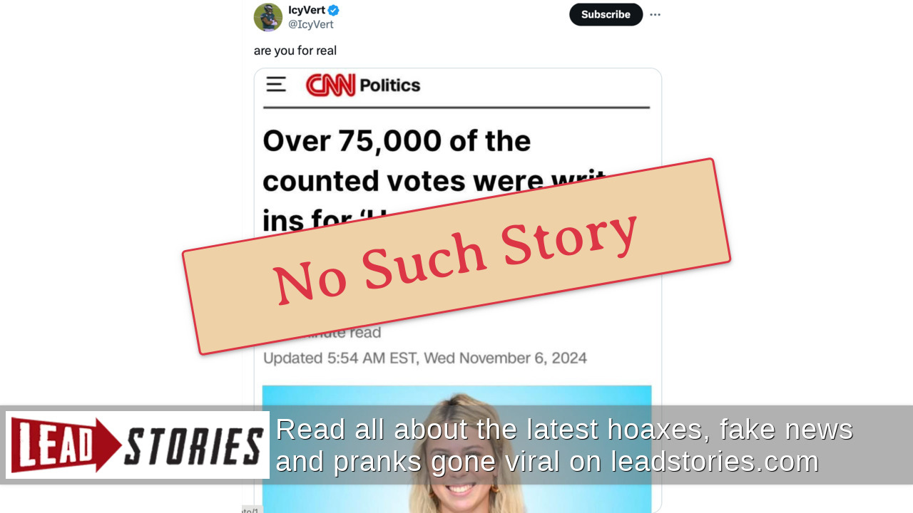 Fact Check: CNN Did NOT Publish Article Saying Over 75,000 Write-In ...