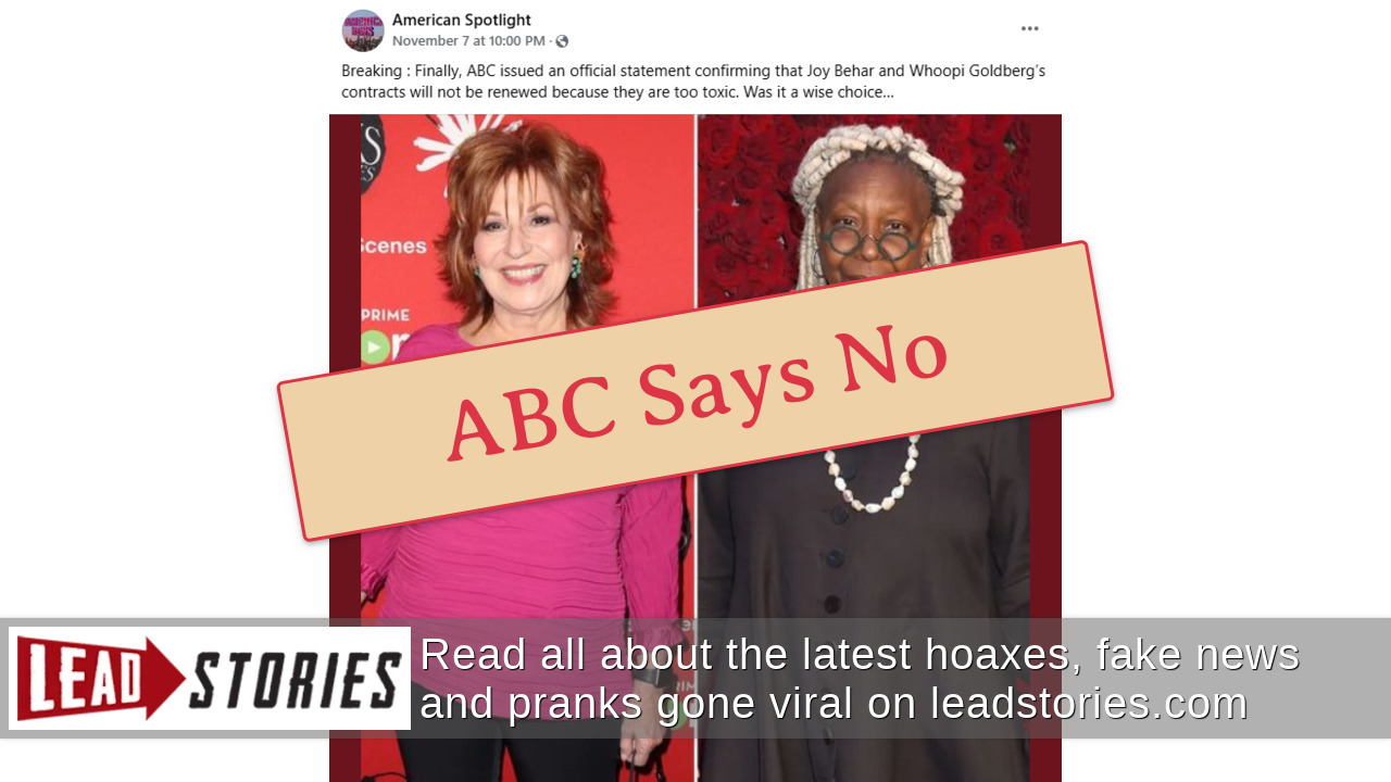 Fact Check: ABC Did NOT Issue 'Official Statement' That Joy Behar ...