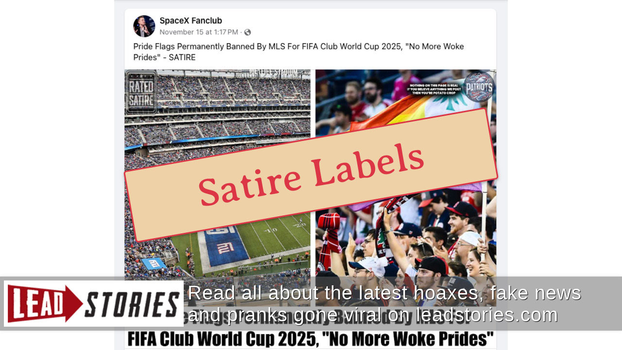Fact Check: FIFA, MLS Did NOT Announce 'Permanent Ban' On 'Pride Flags ...