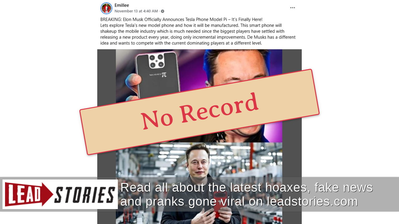 Fact Check: Elon Musk Did NOT Announce 'Tesla Phone Model Pi' As Of ...