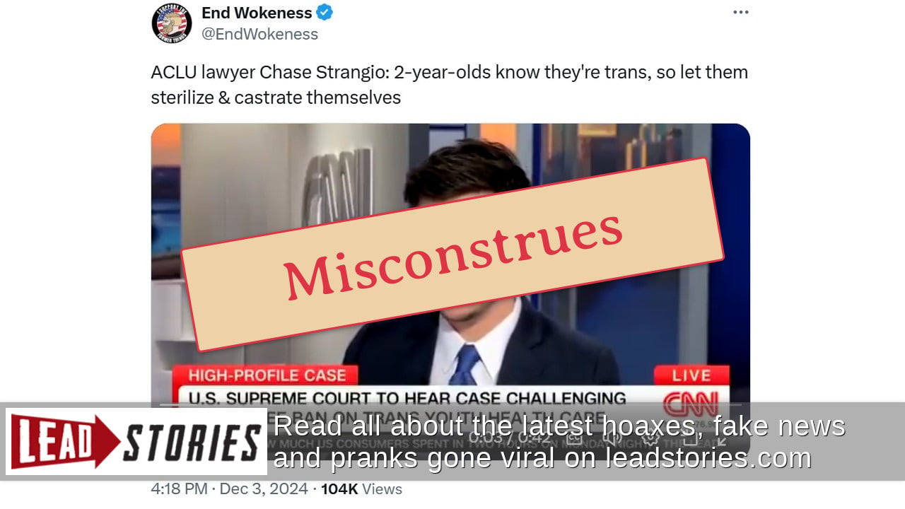 Fact Check: ACLU Lawyer Chase Strangio Did NOT Advocate For Gender ...