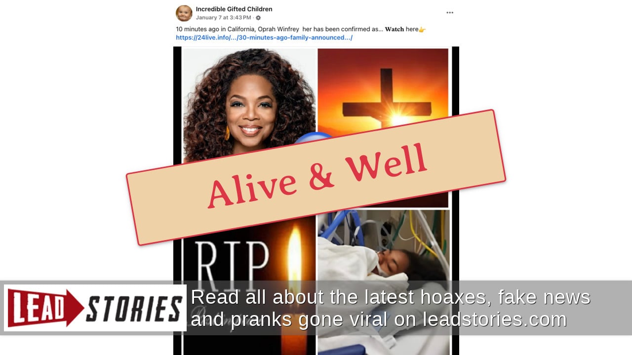 Fact Check: Oprah Winfrey NOT Dead As Of January 17, 2025 | Lead Stories