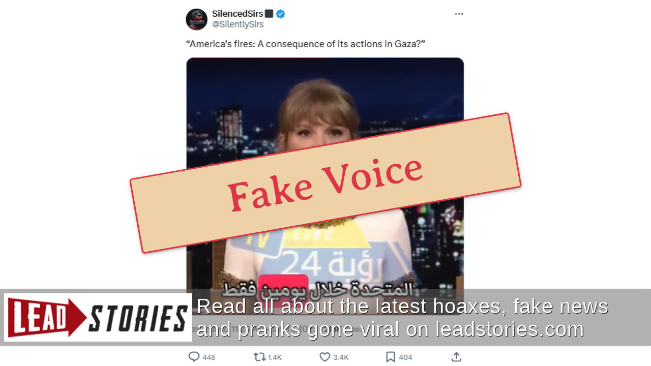 Fact Check: Video With FAKE Audio Shows Taylor Swift Supposedly Talking ...