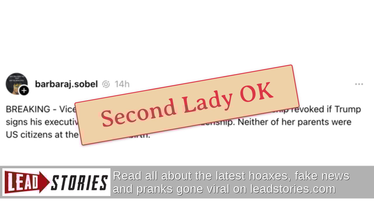 Fact Check: Usha Vance Would NOT Lose Her US Citizenship Because of ...