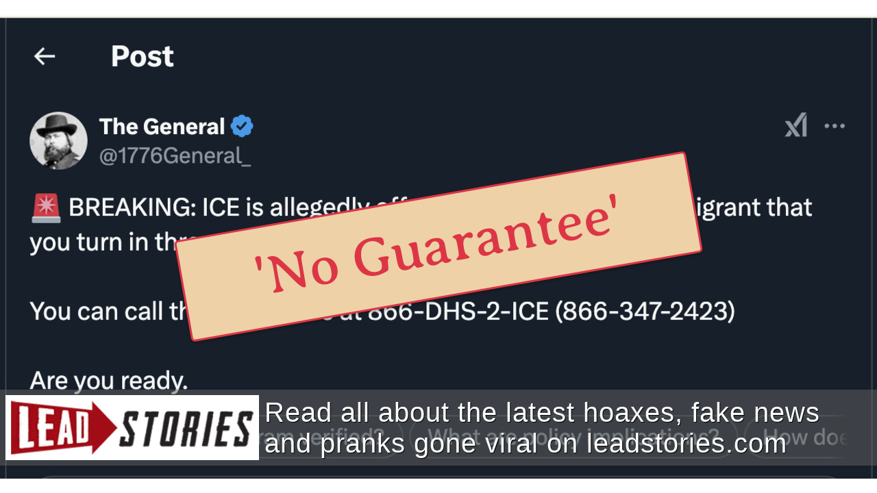 Fact Check: NO Evidence ICE Offers $750 For Each Tip On 'Illegal ...