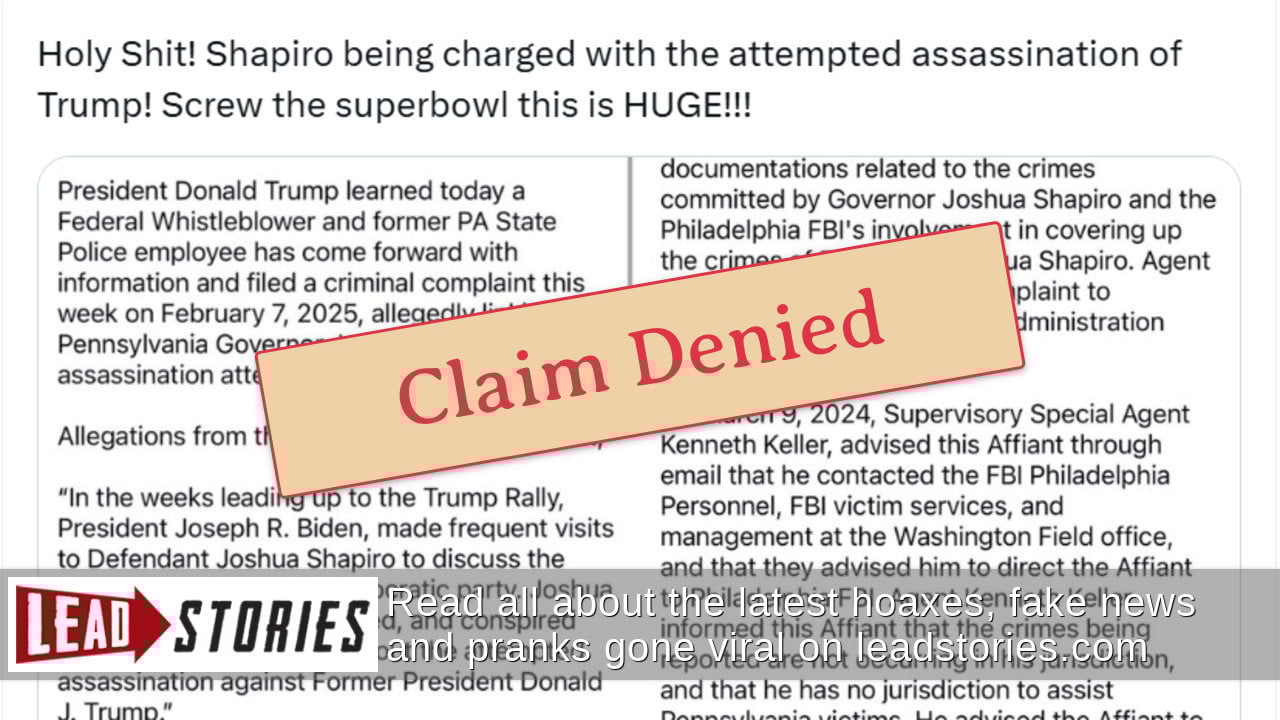 FACT CHECK: Pennsylvania Gov. Josh Shapiro Has NOT Been Charged In ...