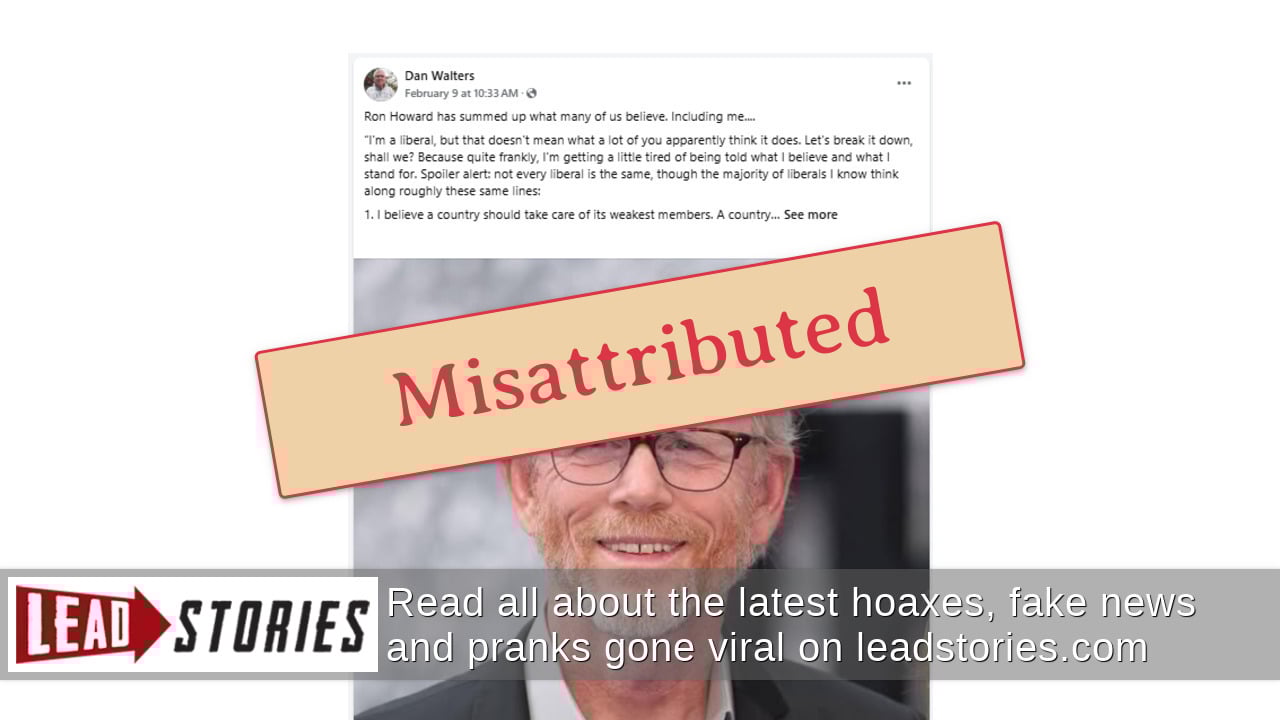 Fact Check: Hollywood's Ron Howard Did NOT Write Viral Essay About Why ...