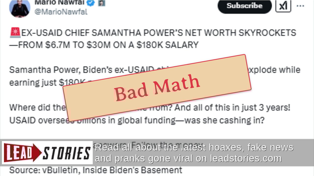 Fact Check: Ex-USAID Chief Samantha Power's Net Worth Did NOT Increase ...