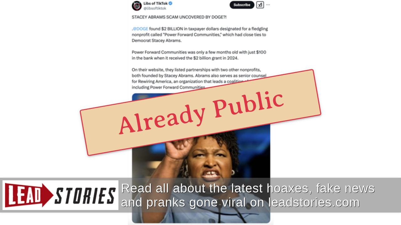 Fact Check: DOGE Did NOT Uncover $2 Billion Grant To Nonprofit Power Forward Communities, Linked ...