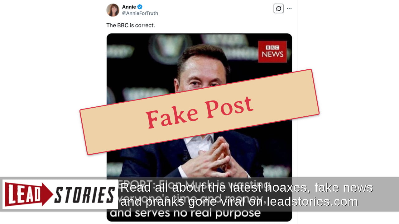 Fact Check: BBC Did NOT Report 'Elon Musk Is Wasting Everyone's Time ...