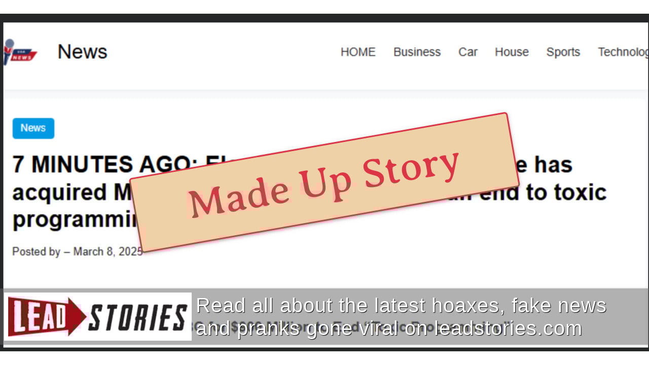 Fact Check: Elon Musk Did NOT Announce That He Has Acquired MSNBC For ...