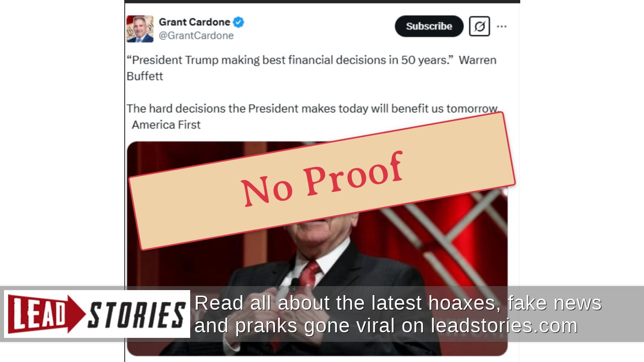 Fact Check: NO Evidence Warren Buffett Said 'President Trump Making ...