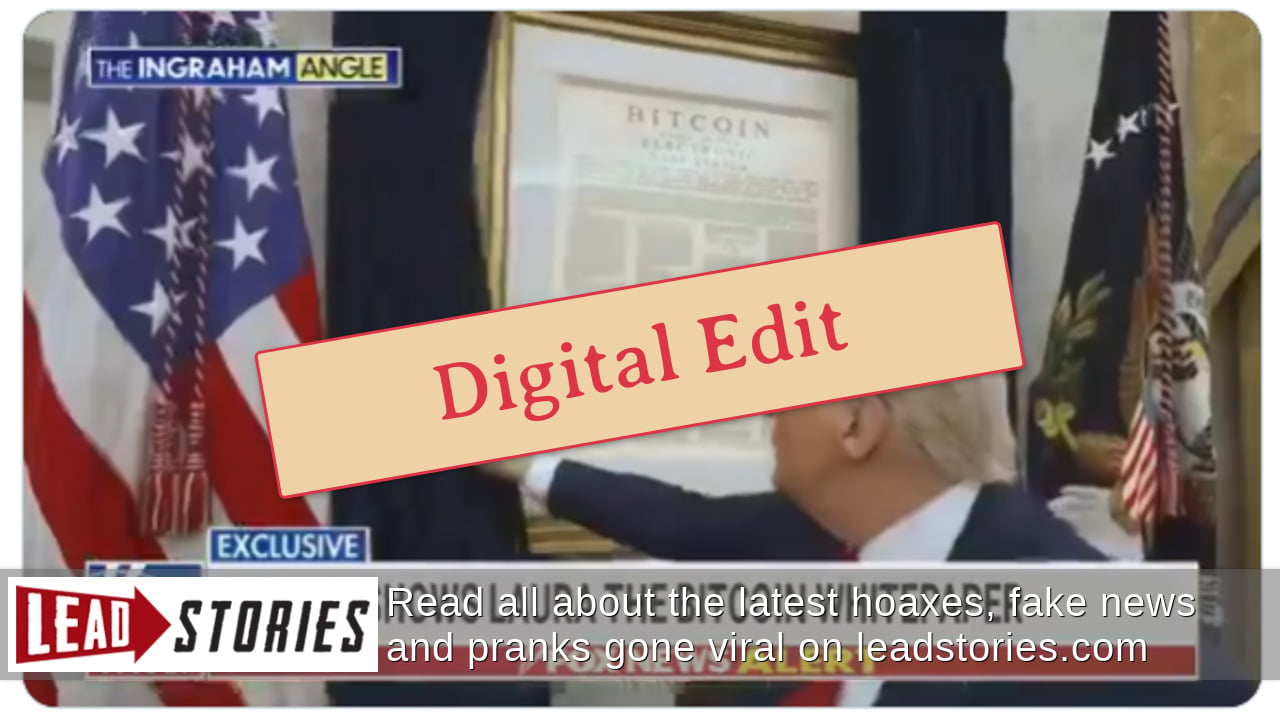 Fact Check: Edited Video Shows Bitcoin Whitepaper On Oval Office Wall ...