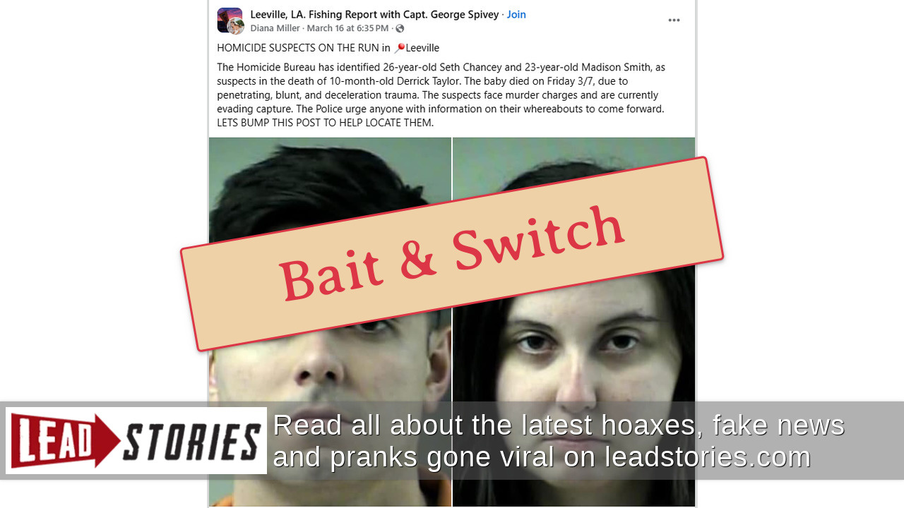 Fact Check: 'Homicide Suspects On The Run' Posts Naming 'Seth Chancey ...