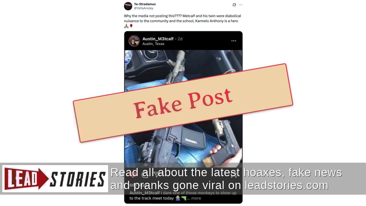 Fact Check: FAKE Austin Metcalf Instagram Post Shows Photo of Guns and ...