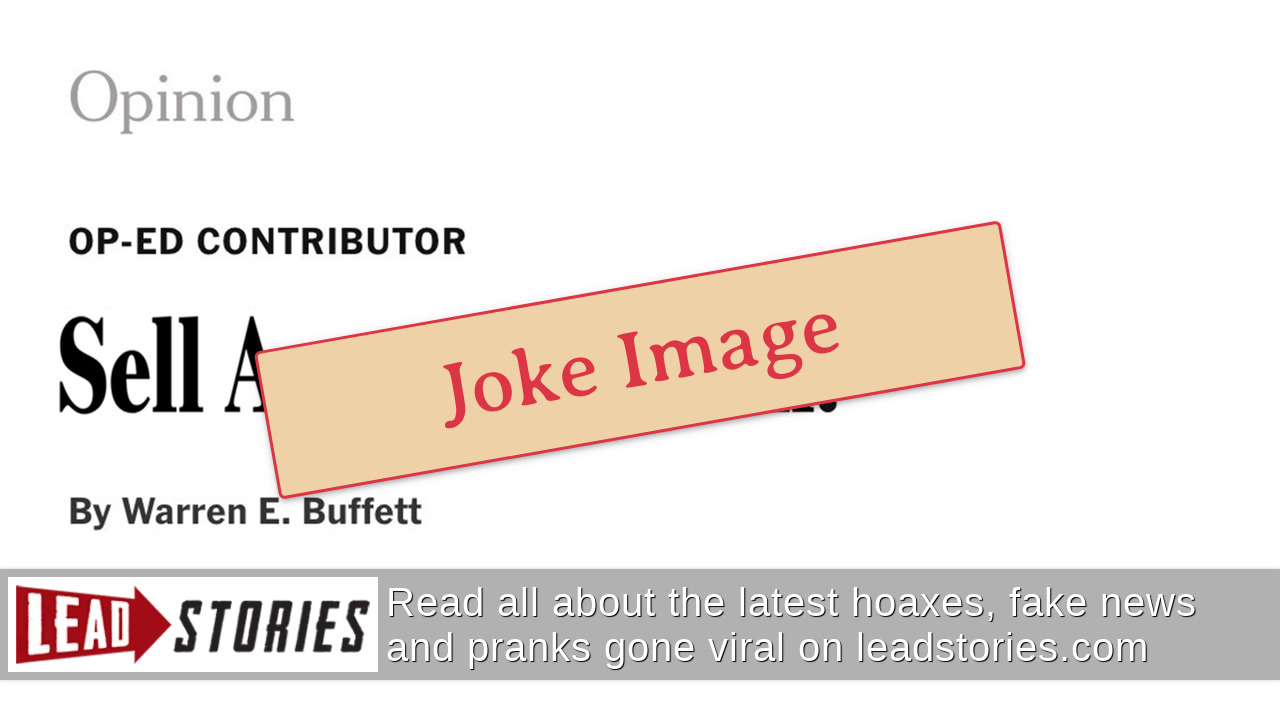 Fact Check: Warren Buffett Did NOT Publish 'Sell American. I Am ...